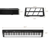 Glarry Digital Piano 88-Key Semi-Weighted Action, Electronic Keyboard ...