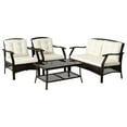 Gymax 4pcs Rattan Patio Conversation Set Wicker Sofa With Waterproof