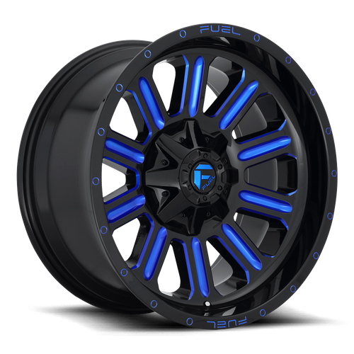 Fuel 1PC Aluminum Rim D646 HARDLINE 20X10in Gloss Black Blue Tinted ...