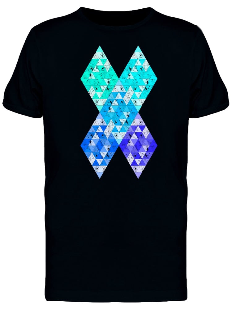 Blue Gradient Of Rhomboid T-Shirt Men -Image by Shutterstock, Male ...