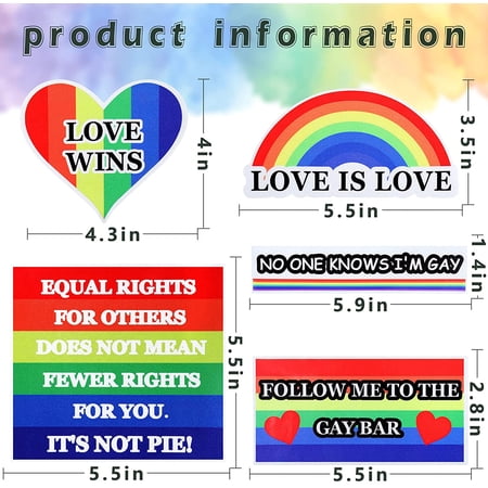 10 Pieces Funny Pride Car Bumper Stickers Rainbow Prank Car Decals ...