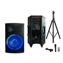 "MR DJ Dual 15"" 3Way 5000W Portable Bluetooth DJ Speaker with MIC, USB ...