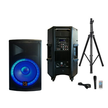 "MR DJ Dual 15"" 3Way 5000W Portable Bluetooth DJ Speaker with MIC, USB ...