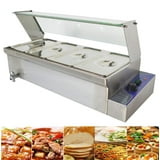 INTBUYING 4-Pan Food Warmer Commercial Buffet Food Warmer Stainless ...