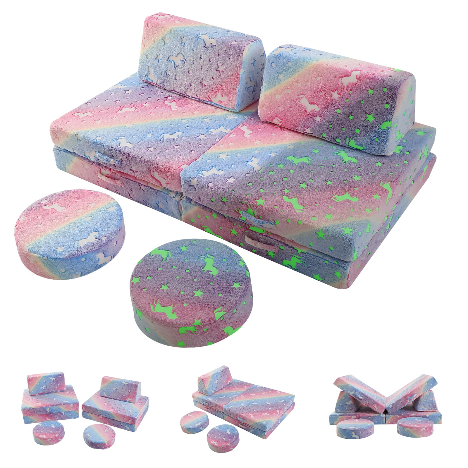 MeMoreCool Kids Couch Sofa Modular Toddler Couch for Bedroom Playroom ...