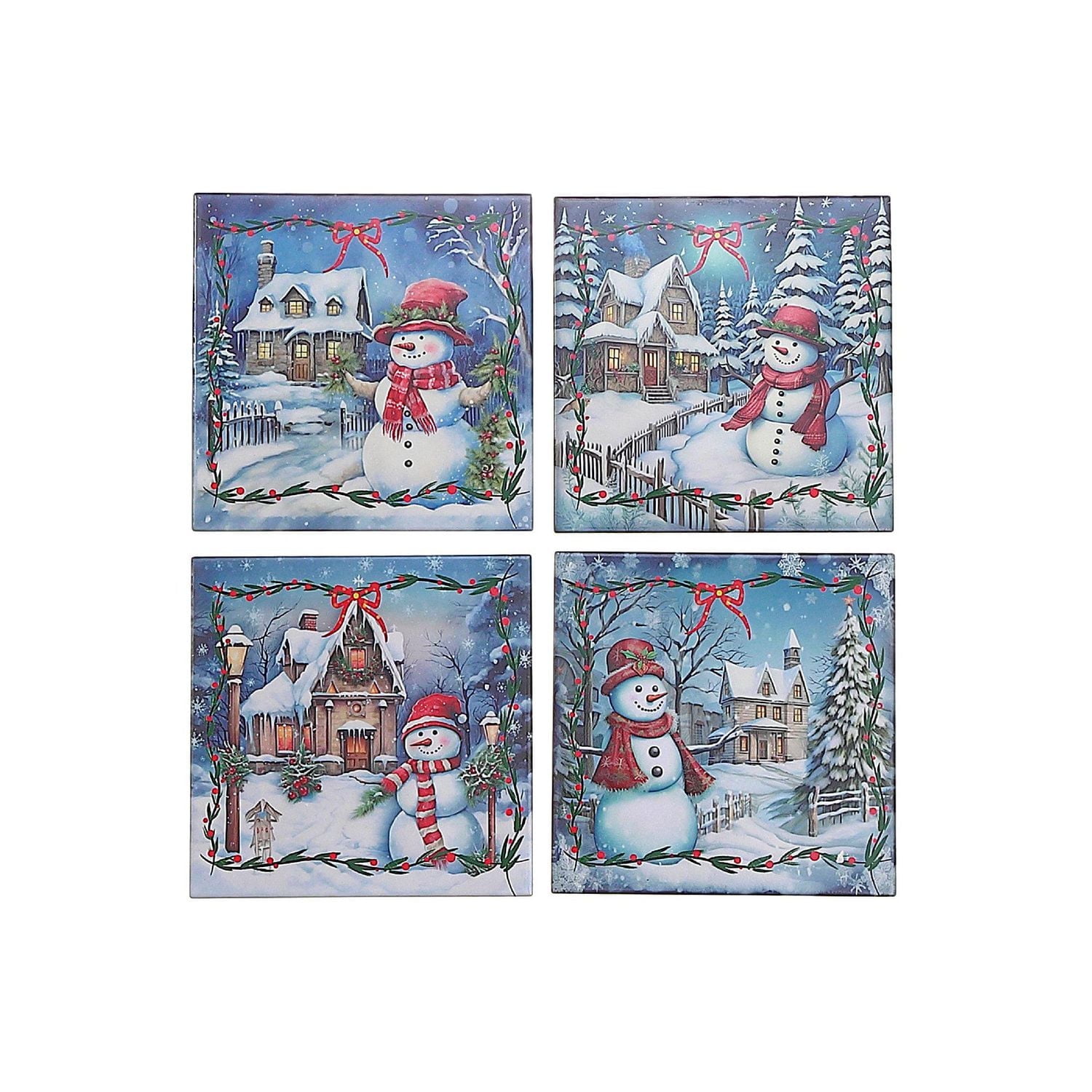 Click here for Ih Casadécor Square Ceramic Trivet Snowman - Set O... prices