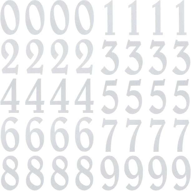 40 Pieces 3 inch Reflective Mailbox Number Decal, White Self Adhesive ...