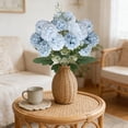Qocolcyl Artificial Hydrangea Bouquet 9 Heads,Handheld Fake Flower ...