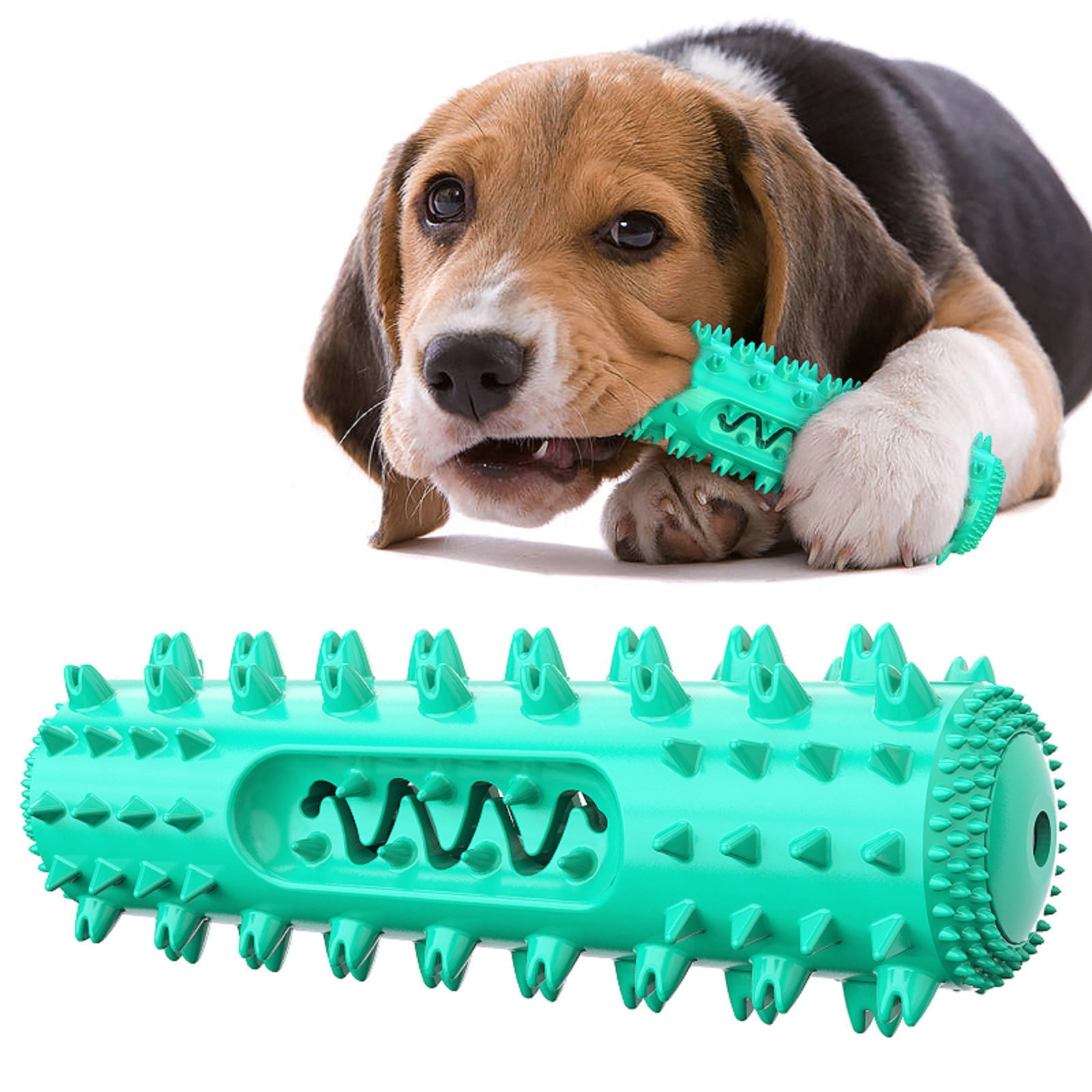 Bellaven Dog Chew Toy, Rubber Squeaky Molar Stick Toy Indestructible ...