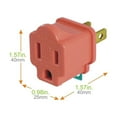 Hyper Tough 2-Pack Polarized Grounded Orange Indoor Adapter, 1-Outlet ...