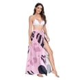 BZSMCE Pink Heart-shaped Striped Leopard Print Pattern Maxi Cover-Up ...