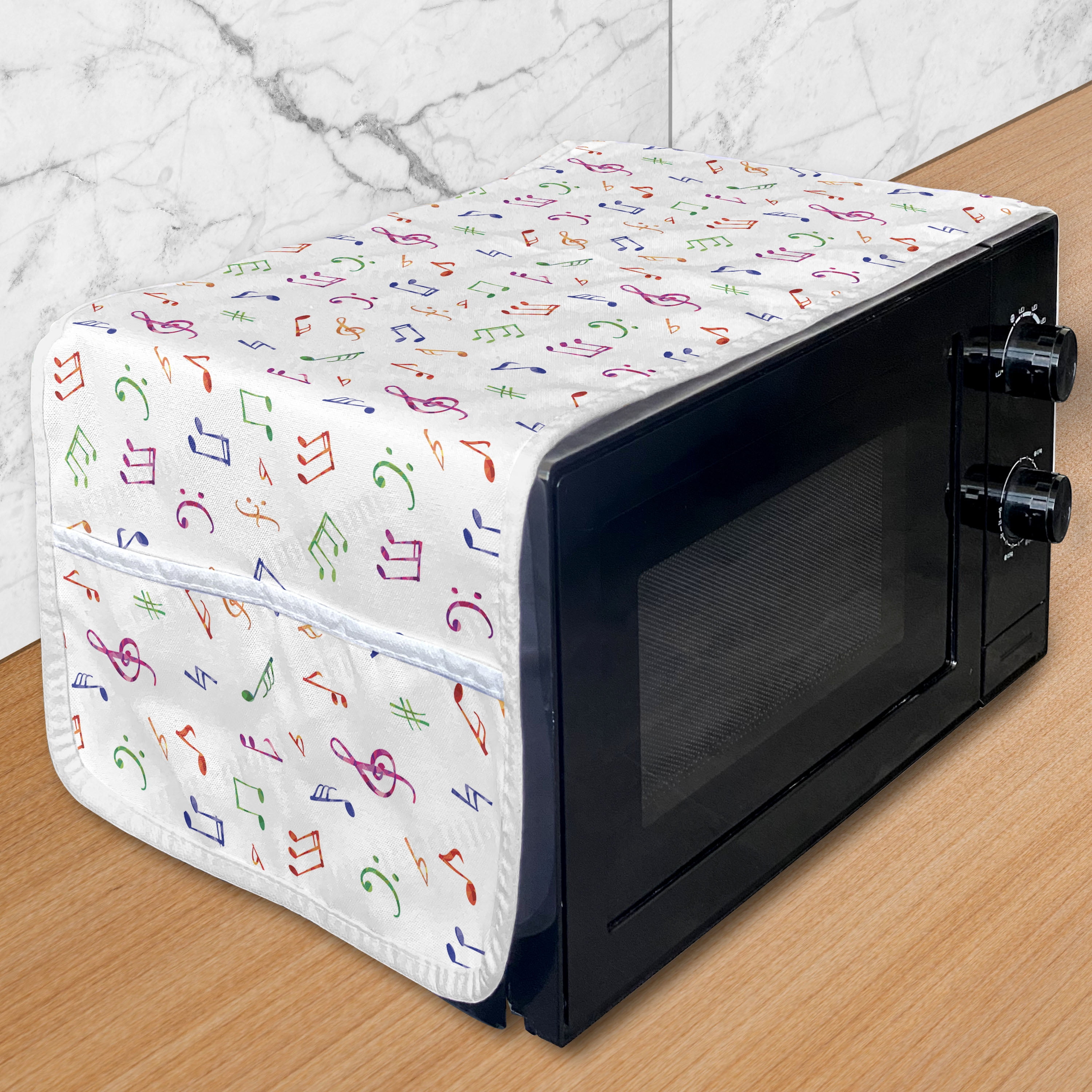 Music Microwave Oven Cover, Watercolor Sonic Beats Vocals Cultural ...