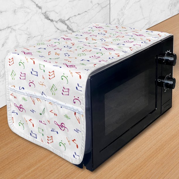 Music Microwave Oven Cover, Watercolor Sonic Beats Vocals Cultural ...