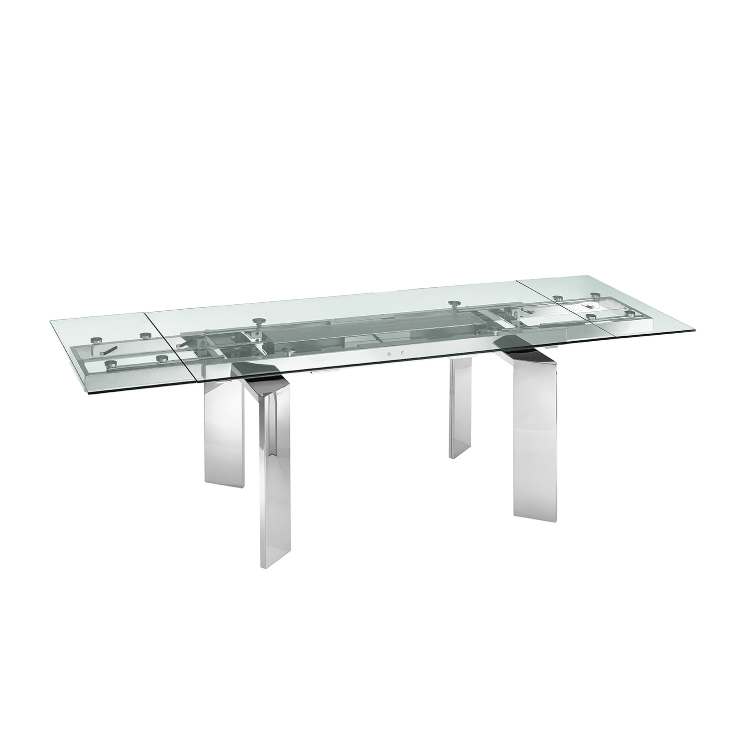 Talenti Casa ASTOR motorized dining table in clear glass with polished ...