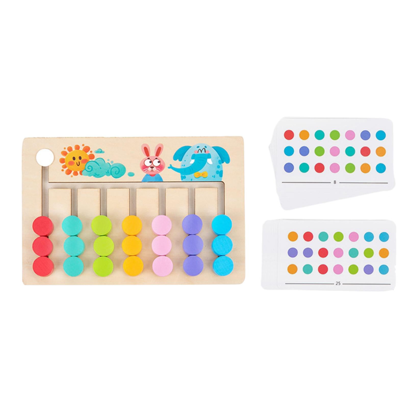 Toys Slide Puzzle, Color and Shape Matching Brain Teasers Game Wooden ...