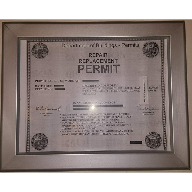 Permit frame city of Chicago 8.5 x 11 (Heavy Duty ) - Walmart.com