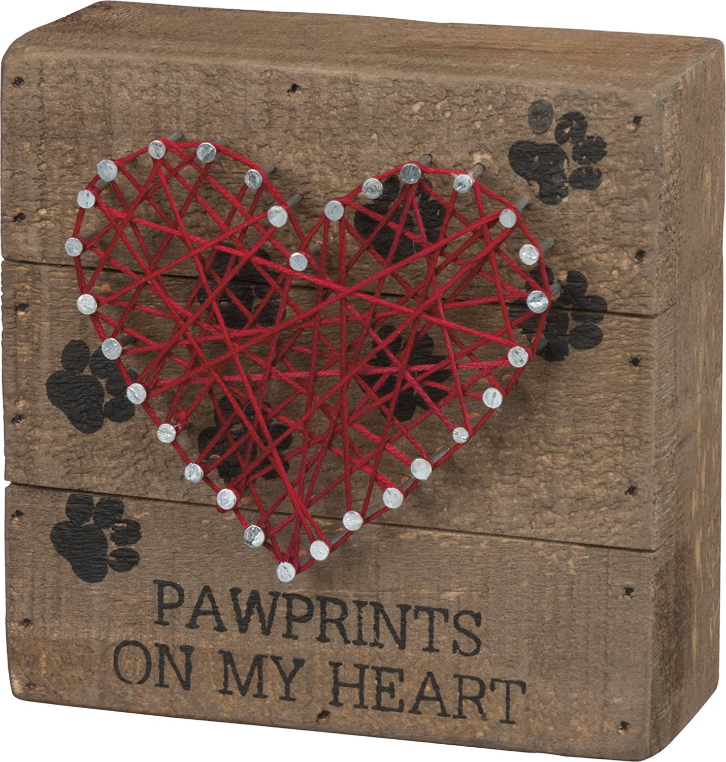 Letrero de listones de madera Primitives de Kathy «Pawprints» con ...