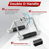 Gymax Cable Machine Attachment Set V-Shaped Press Down Bar, Tricep Rope ...