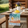 Bohemia Coconut Tree Sunset Table Runner 13x48in Non-Slip Cotton Linen ...