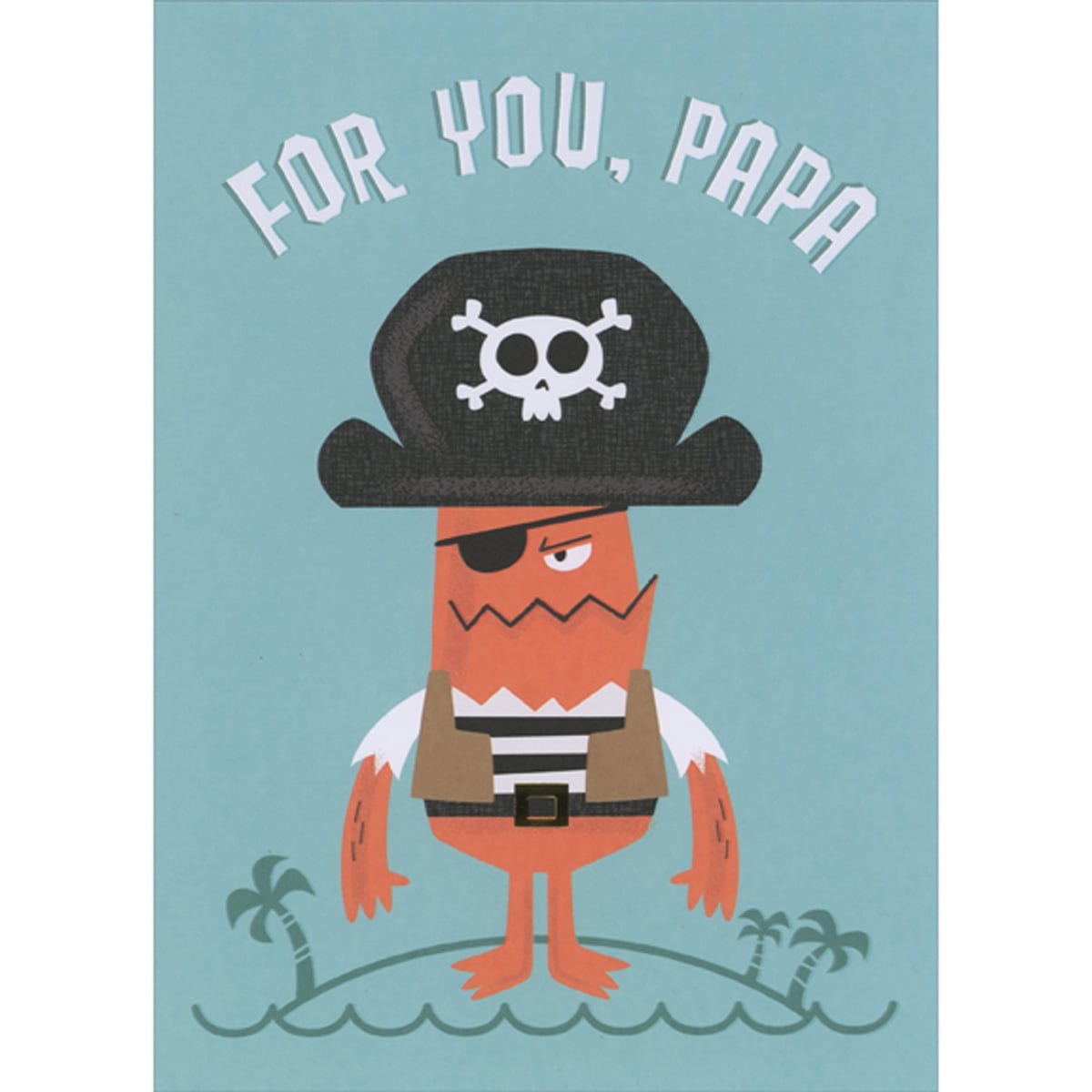 Designer Greetings Orange Pirate with Zig Zag Mouth and Eye Patch ...