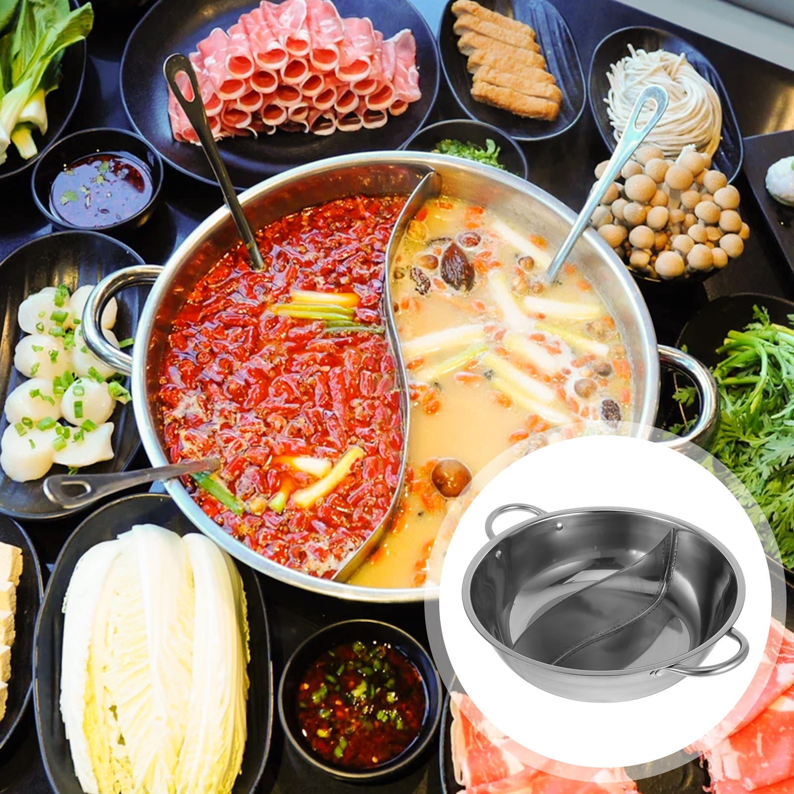 Click here for Goohochy Hot Pot With Divider Stainless Steel Doub... prices