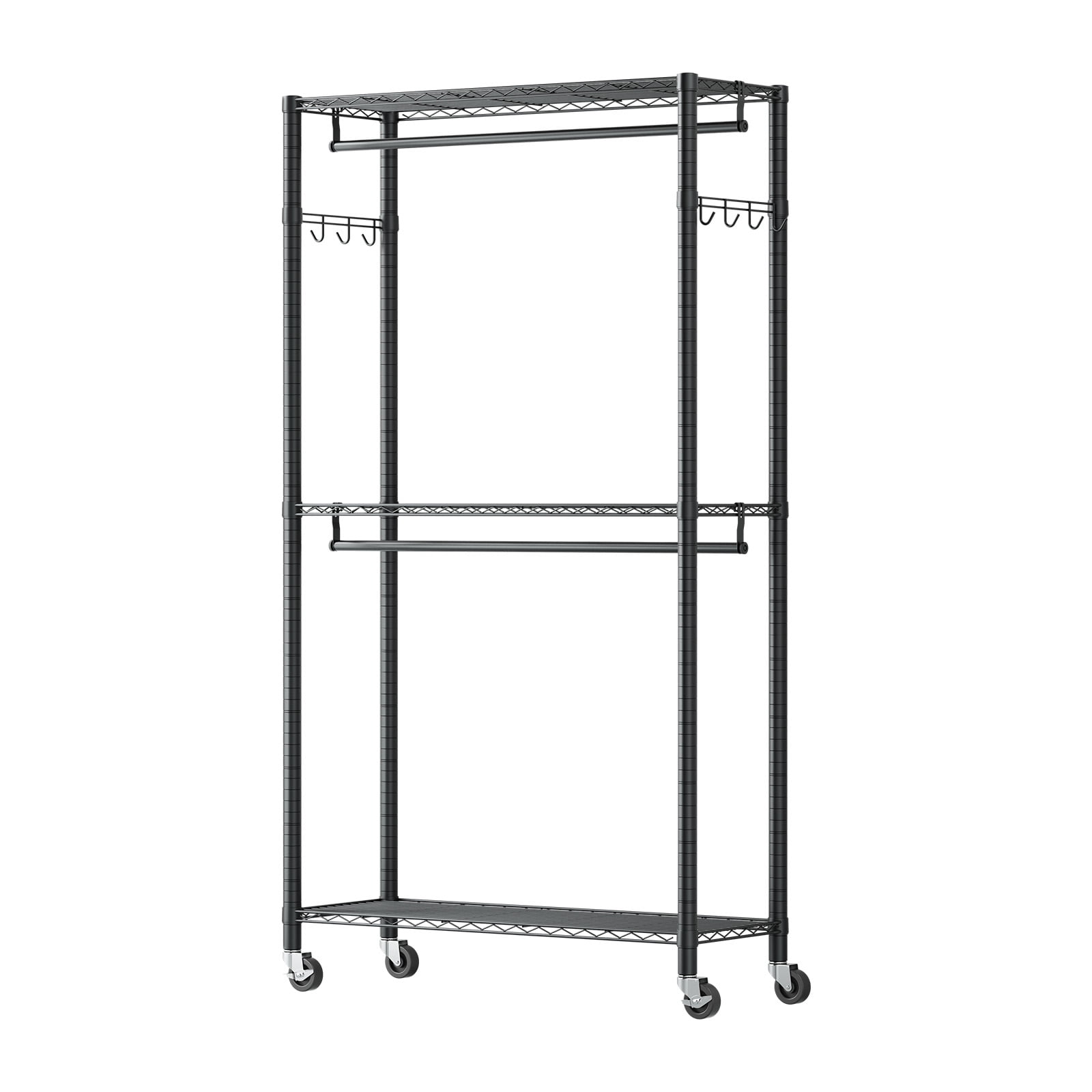 Click here for Kffkff Rolling Clothes Rack  Heavy Duty Clothing G... prices