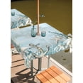 54x54 Square Tablecloth, Blue Coastal Outdoor Tablecloth with Umbrella ...
