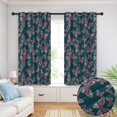 Butterfly and Purple Teal Pattern Blackout Curtains,Triple Weaved ...