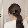 Chic Black Velvet Hair Bow Retro French Hairpin Side Part Forehead Hair ...