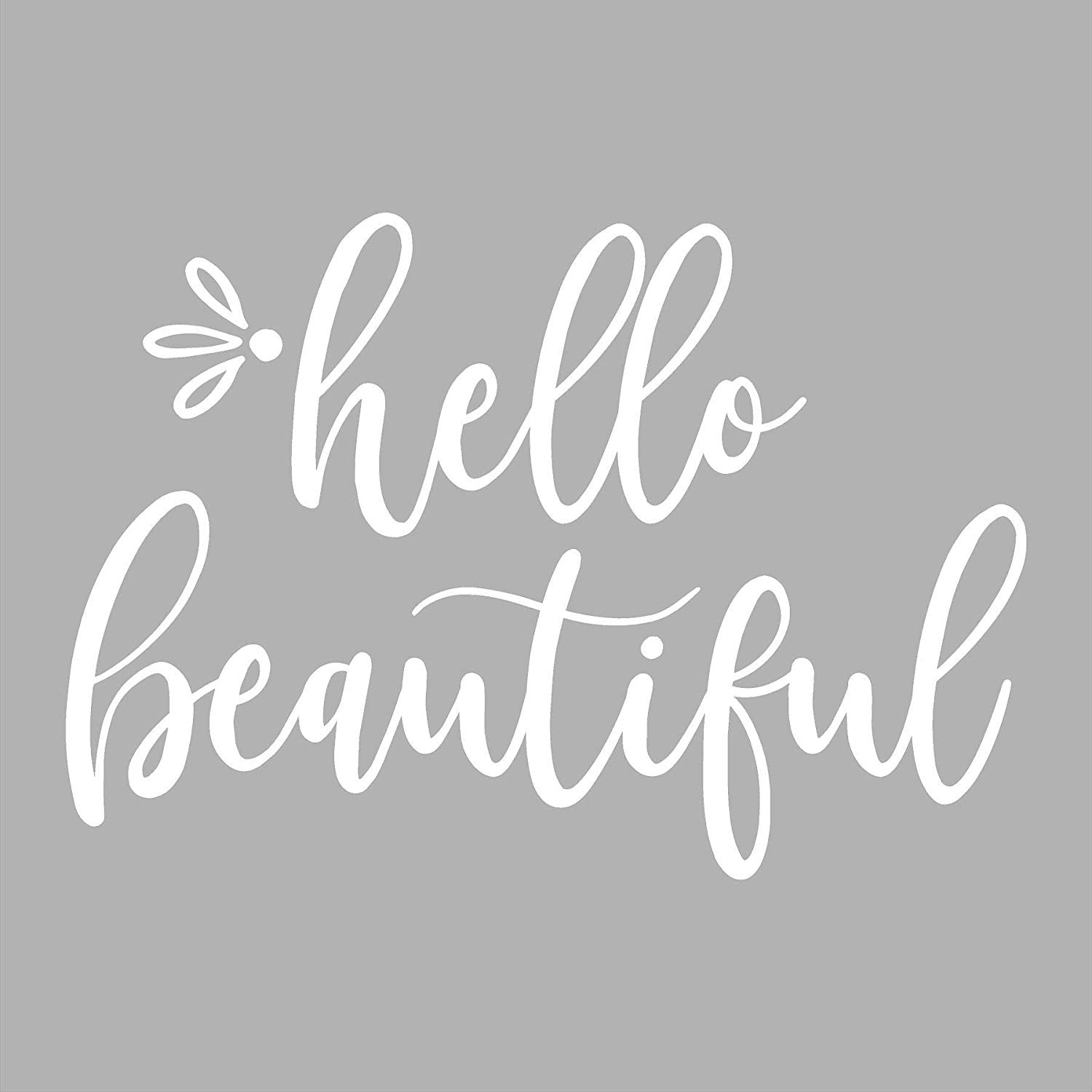 Hello Beautiful Cursive Vinyl Lettering Bathroom Mirror Wall Decal ...