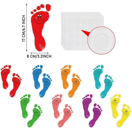 48 Pieces Colorful Footprint Cut-Outs, Foot Creative Cutouts Footprint ...