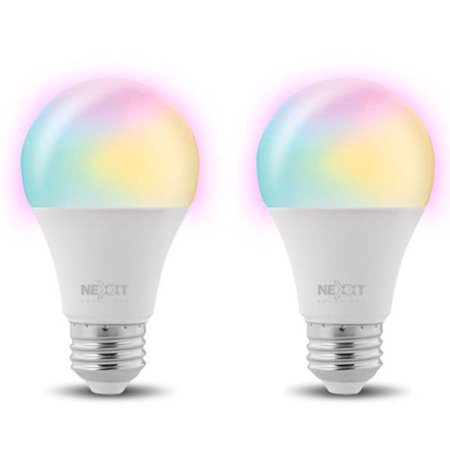 Nexxt Smart Home Indoor Wi-Fi RGB & White LED Light Bulb - 2 Pack ...