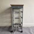 HYGRAD BUILT TO SURVIVE Kitchen Storage Cart 3 Tier Rolling Bamboo with ...