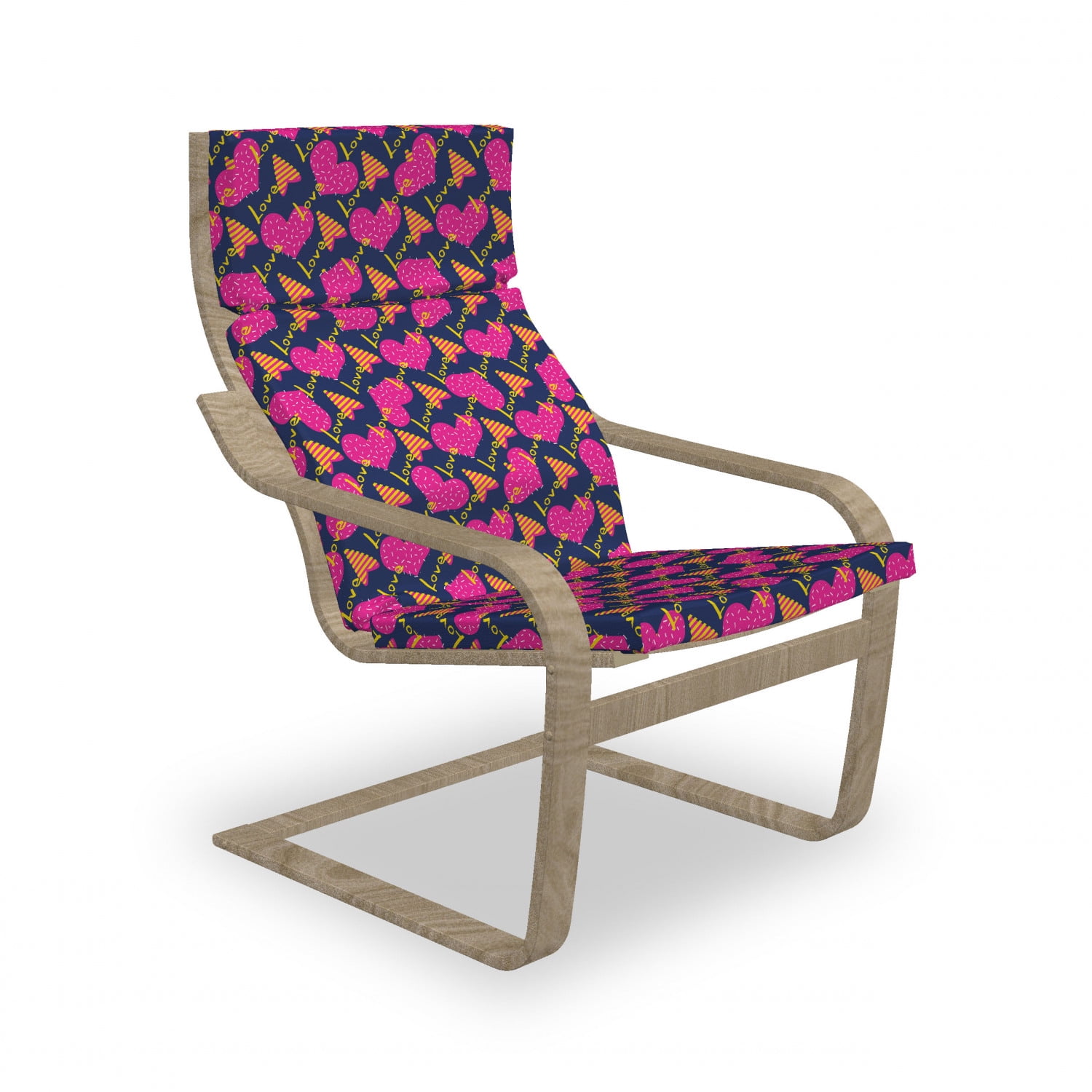 Romantic Armchair Pad and Slipcover, Love Hearts Stripes Celebration ...
