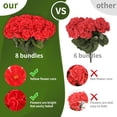 Artificial Geranium Flowers Red Geranium (16 Pcs) Outdoor Indoor Home ...
