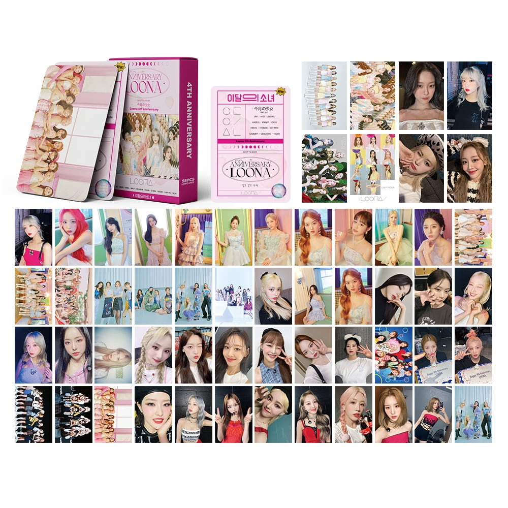 Buy 55Pcs LOONA LOMO Cards 2022 LOONA 4th Anniversary Album Photo Poster MINI LOONA Album For ...