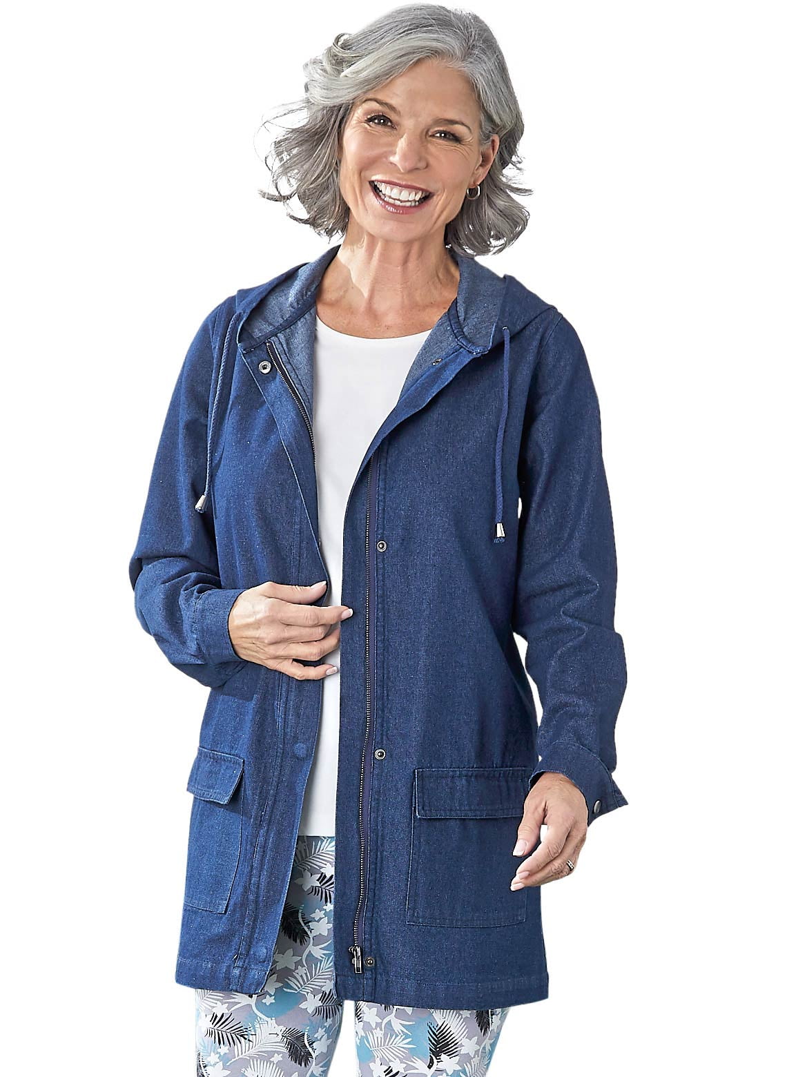 Denim Hooded Jacket by Denim Moves - Walmart.com