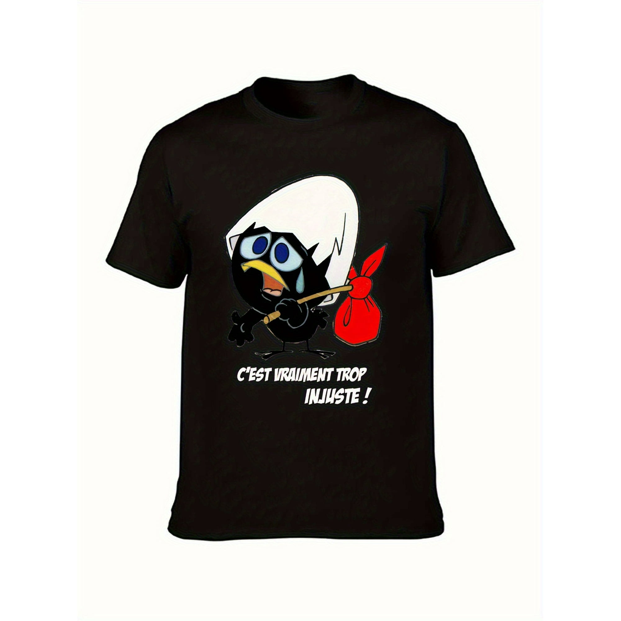 Click here for Yingd T Shirt Calimero Mens & Womens Black Cartoon... prices