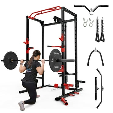 Vanswe Power Cage with LAT Pulldown Attachment, 1200-Pound Power Rack ...