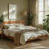 Acacia Callisto Solid Wood Bed Frame with Headboard, Signature ...