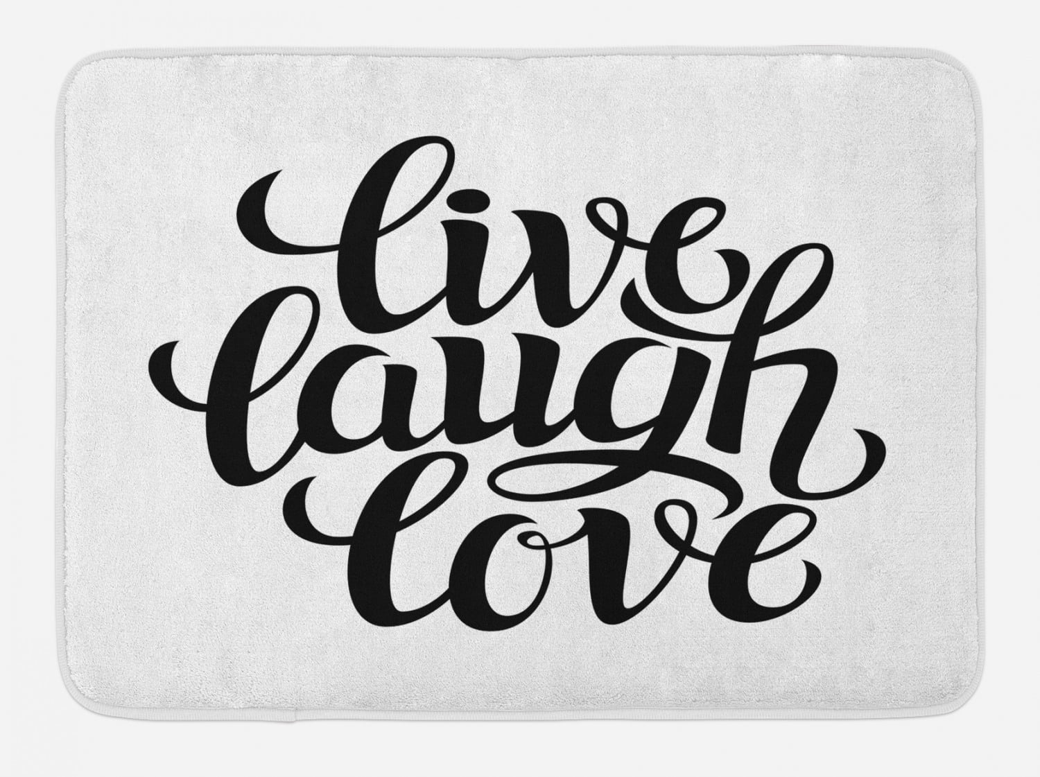 Live Laugh Love Bath Mat, Simplistic Inspiration Quote Minimalist ...