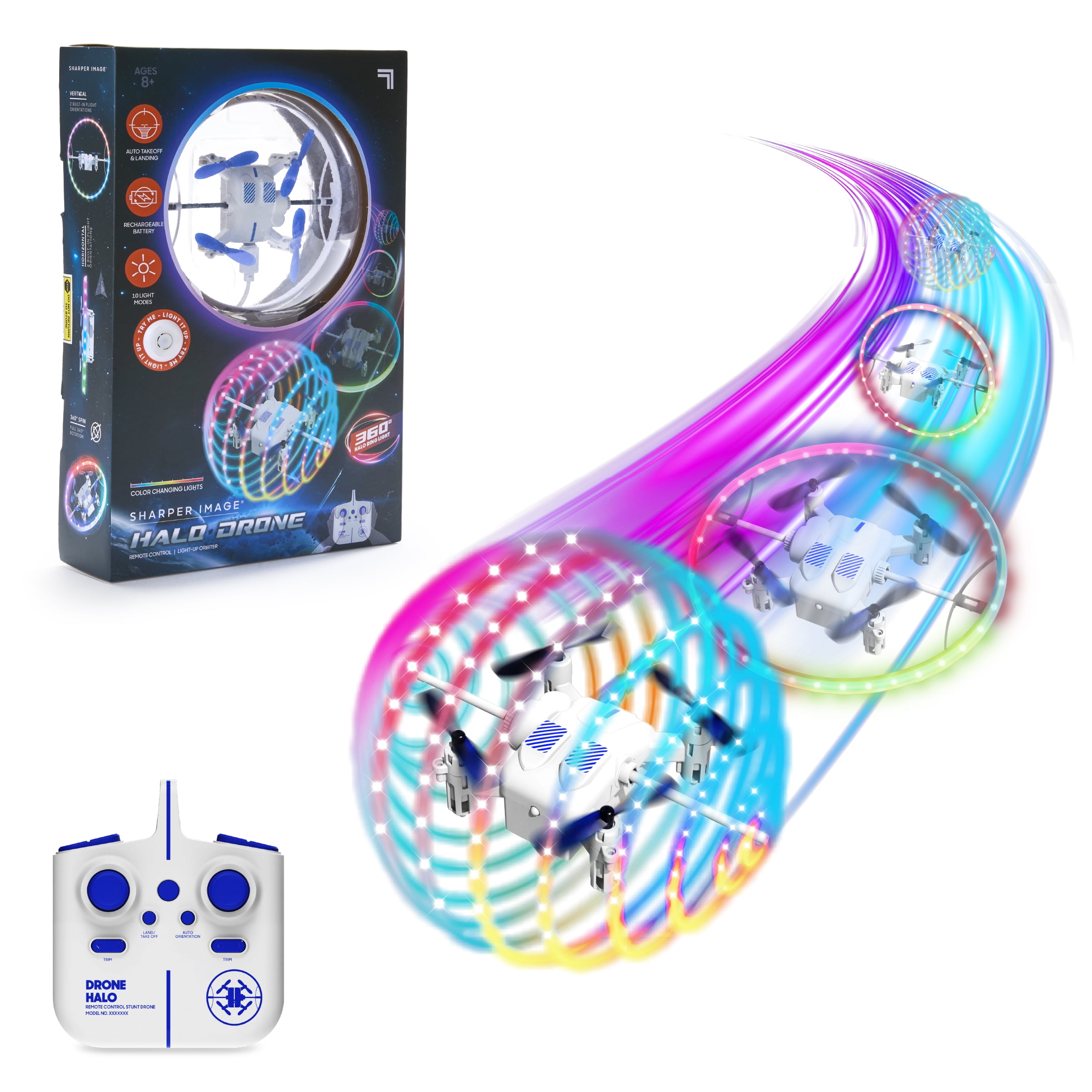 Sharper Image® Halo Drone – Remote Control Light-Up Orbiter, SHARPER ...