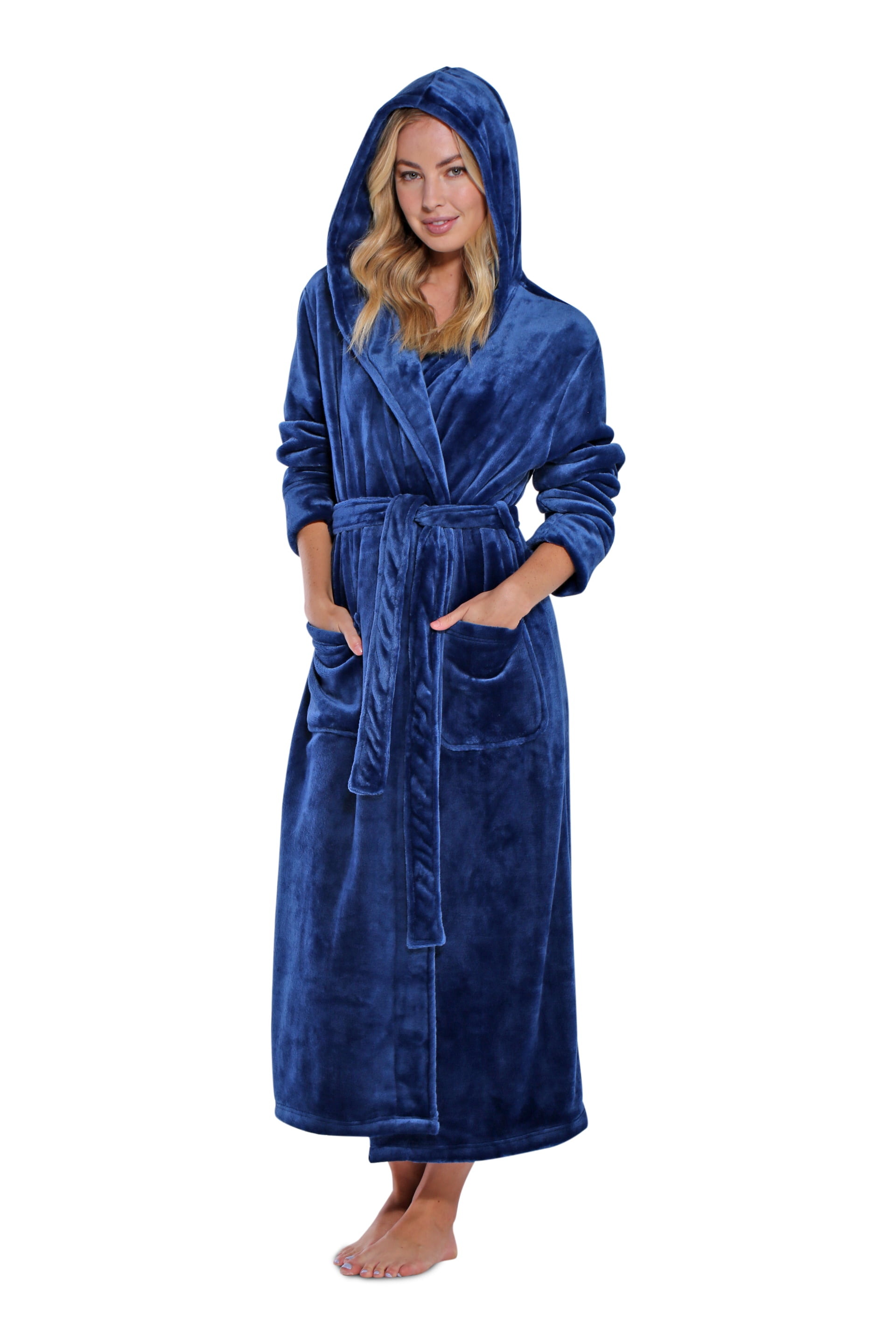 Turquaz Linen Super Soft Blush Plush Hooded Women's Robe (X-Large ...