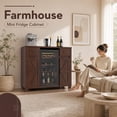 Avocahom Solid Wood Mini Fridge Cabinet with Storage, Large Coffee Bar ...