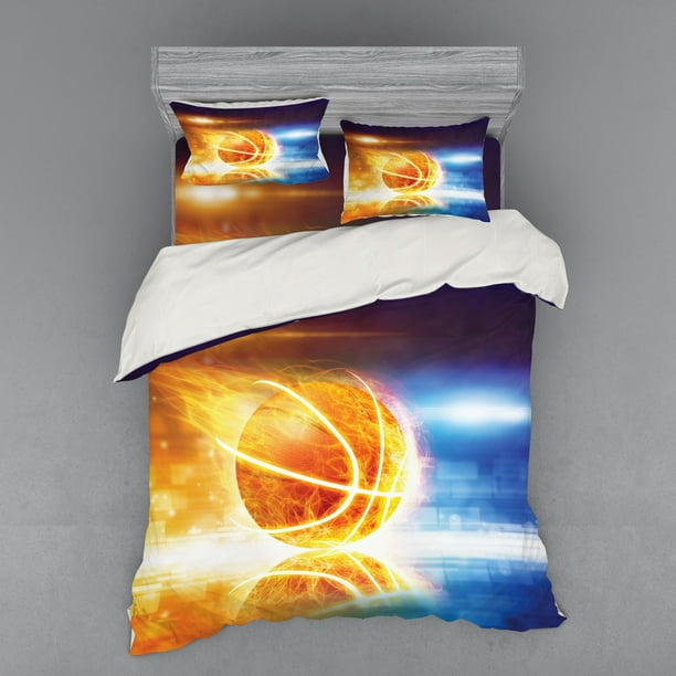 Basketball Duvet Cover Set, Abstract Sports Background Burning ... Basketball Duvet Cover Set, Abstract Sports Background Burning ...
