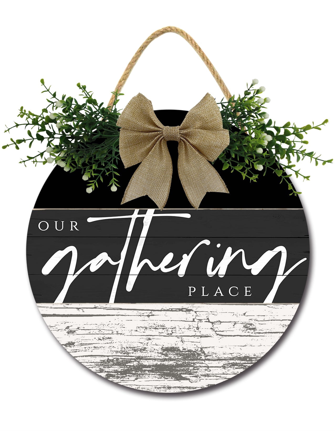 Eveokoki Our Gathering Place Front Door Sign Funny Wreaths Hanging ...