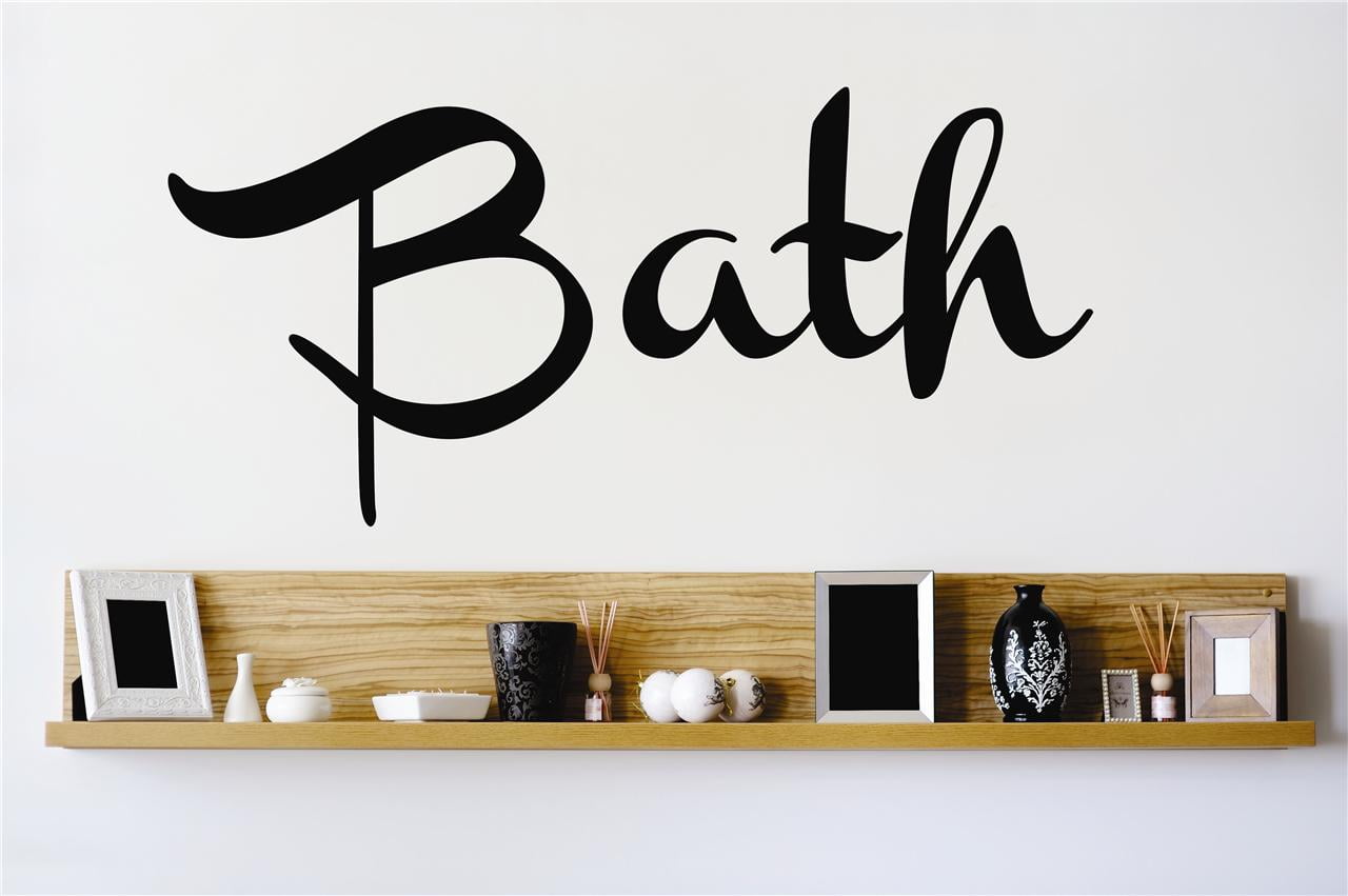 Custom Wall Decal Peel & Stick Sticker : Bath Lettering Tub Bathroom ...