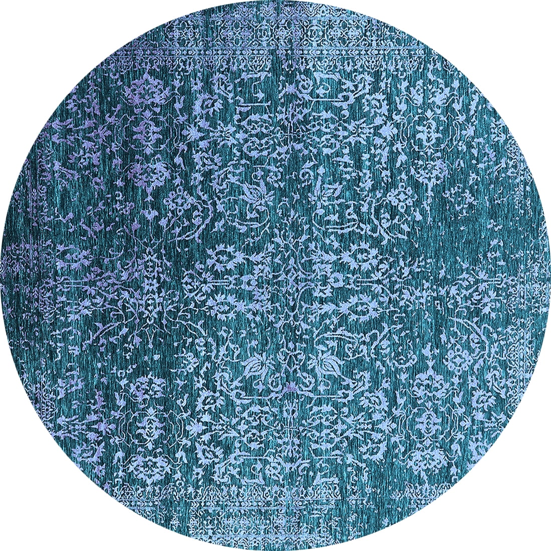 Ahgly Company Indoor Round Oriental Light Blue Industrial Area Rugs, 8 ...