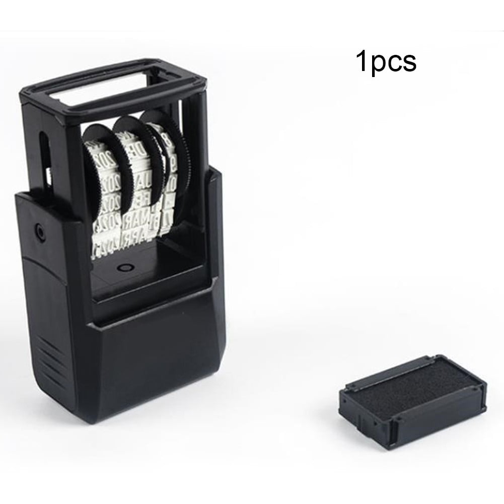 Greenne 1pcs Date Stamp Self Inking Rubber Stamp Portable Diy Date Office Stamp 4810 English Calendar - Black