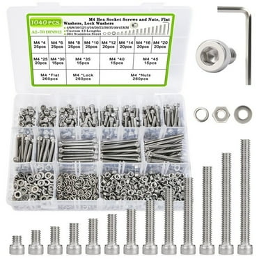 272PCS Heavy Duty Bolts and Nuts Assortment Kit, 1/4, 5/16, 3/8 Machine ...